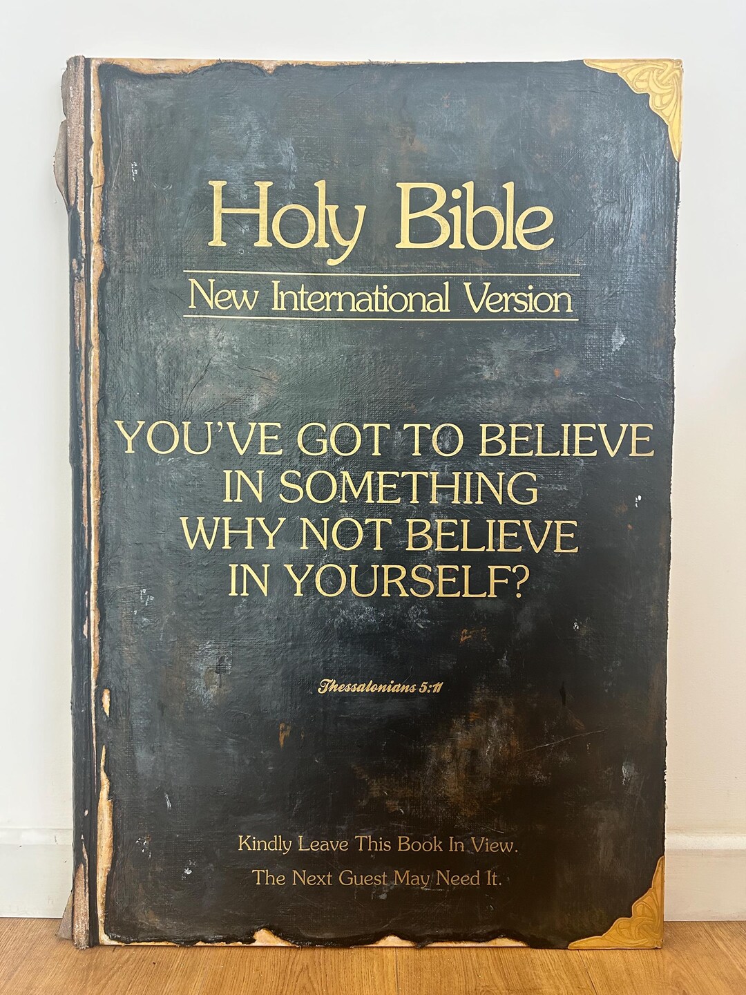 January Sale!! Gothic Painting Holy Bible Book Cover Art on Box Canvas ...