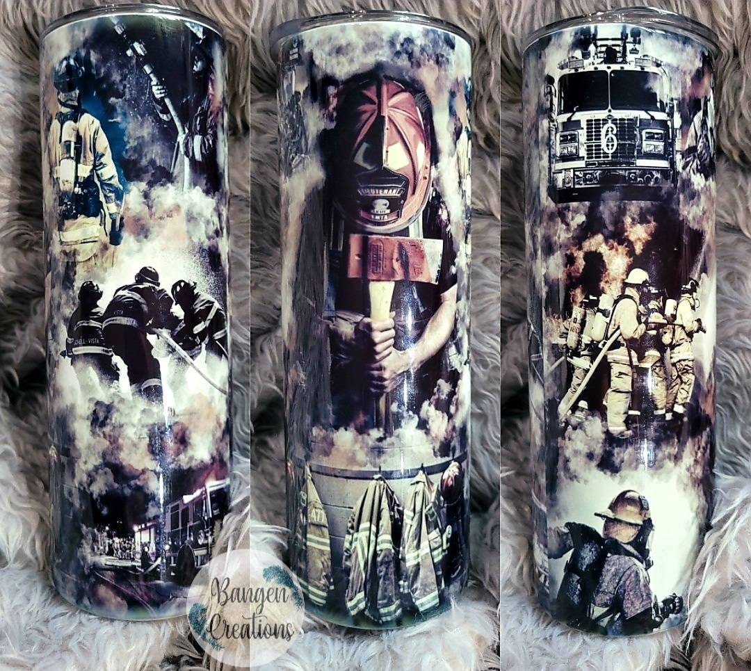 Stainless Steel Tumbler, Firefighter Collage, Firefighter Tumbler, Gift ...