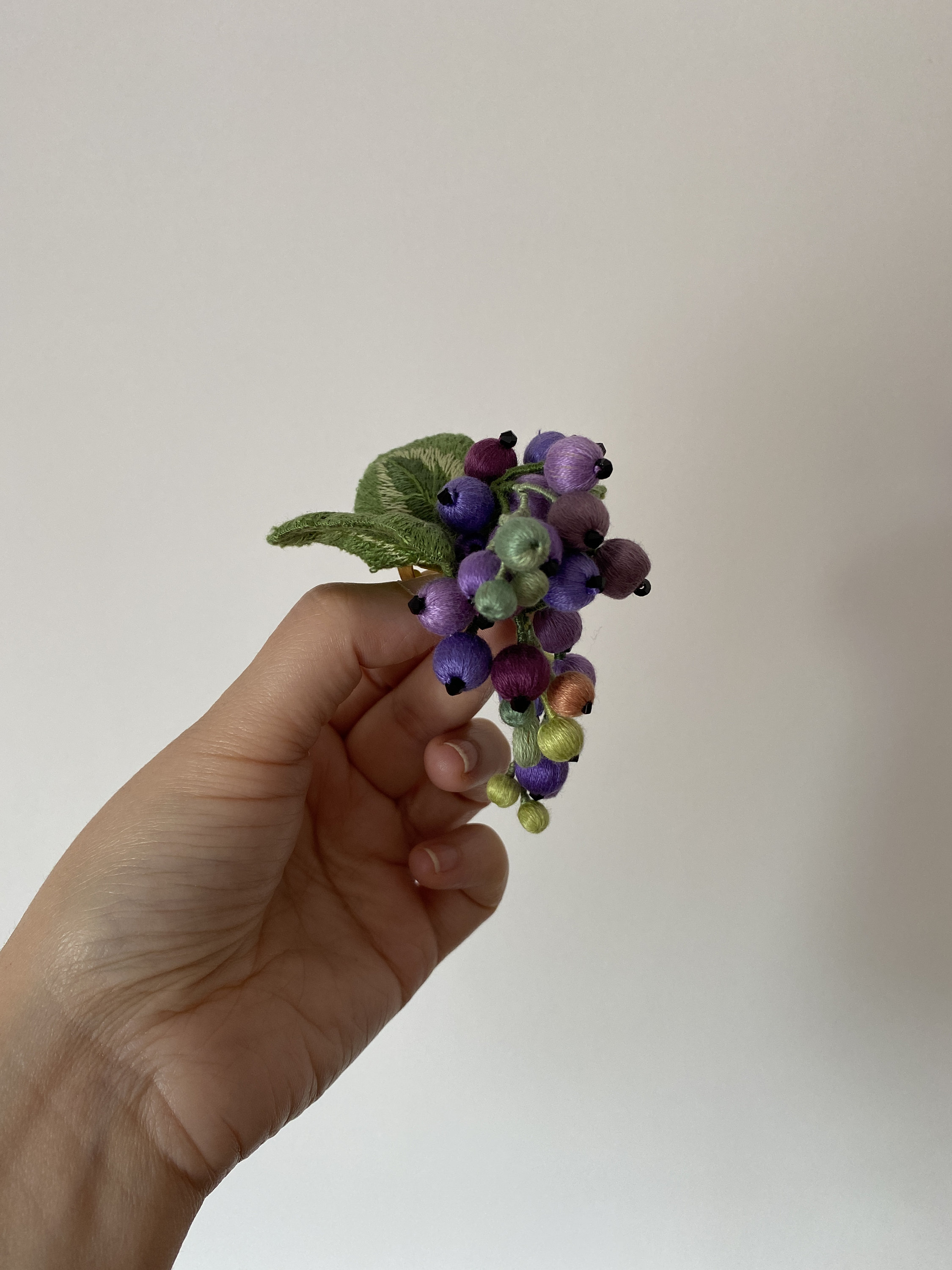 Lilac Little Fruit Berries Brooch Embroidery Brooch Woodland - Etsy