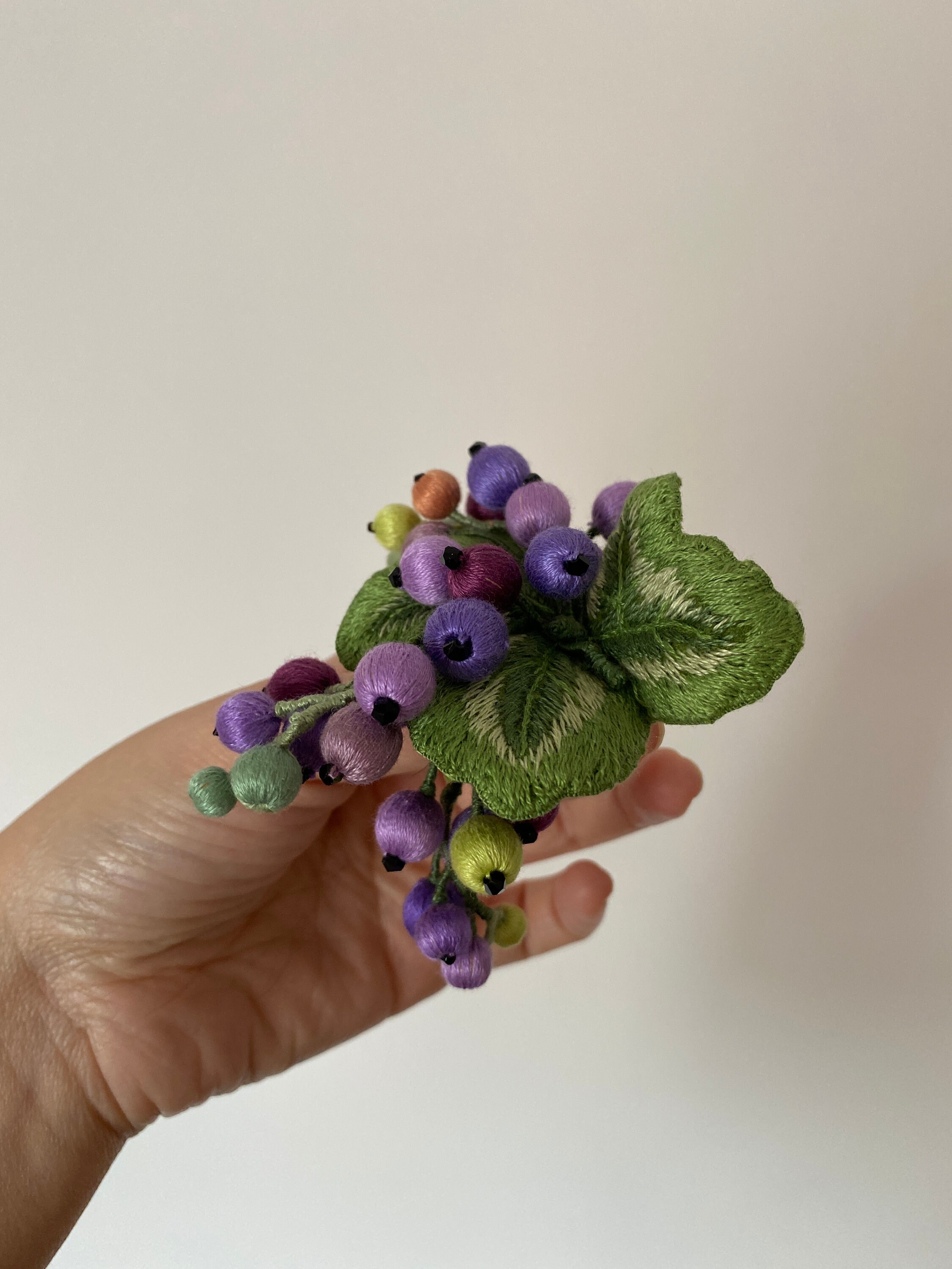 Lilac Little Fruit Berries Brooch Embroidery Brooch Woodland - Etsy