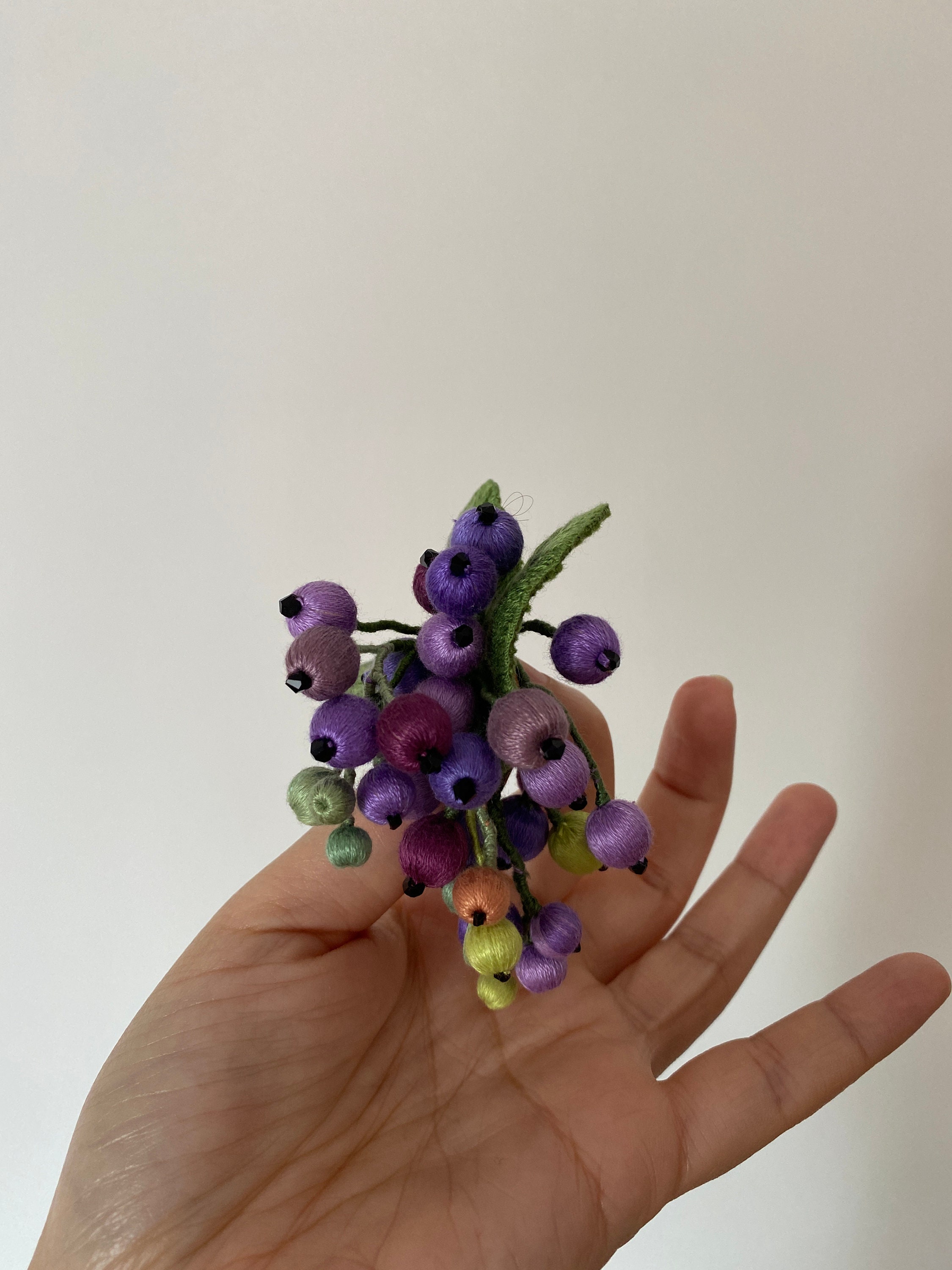Lilac Little Fruit Berries Brooch Embroidery Brooch Woodland - Etsy