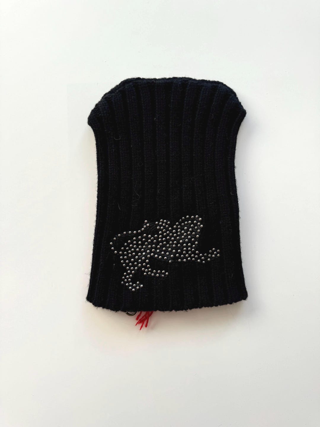 SOLD PARASUCO HAT Y2k Black Ribbed Knit Wool Toque With Studded Logo ...