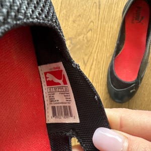 PUMA BALLET FLATS Black/ Red Sporty Ballerina Slip Ons With Cut Outs ...