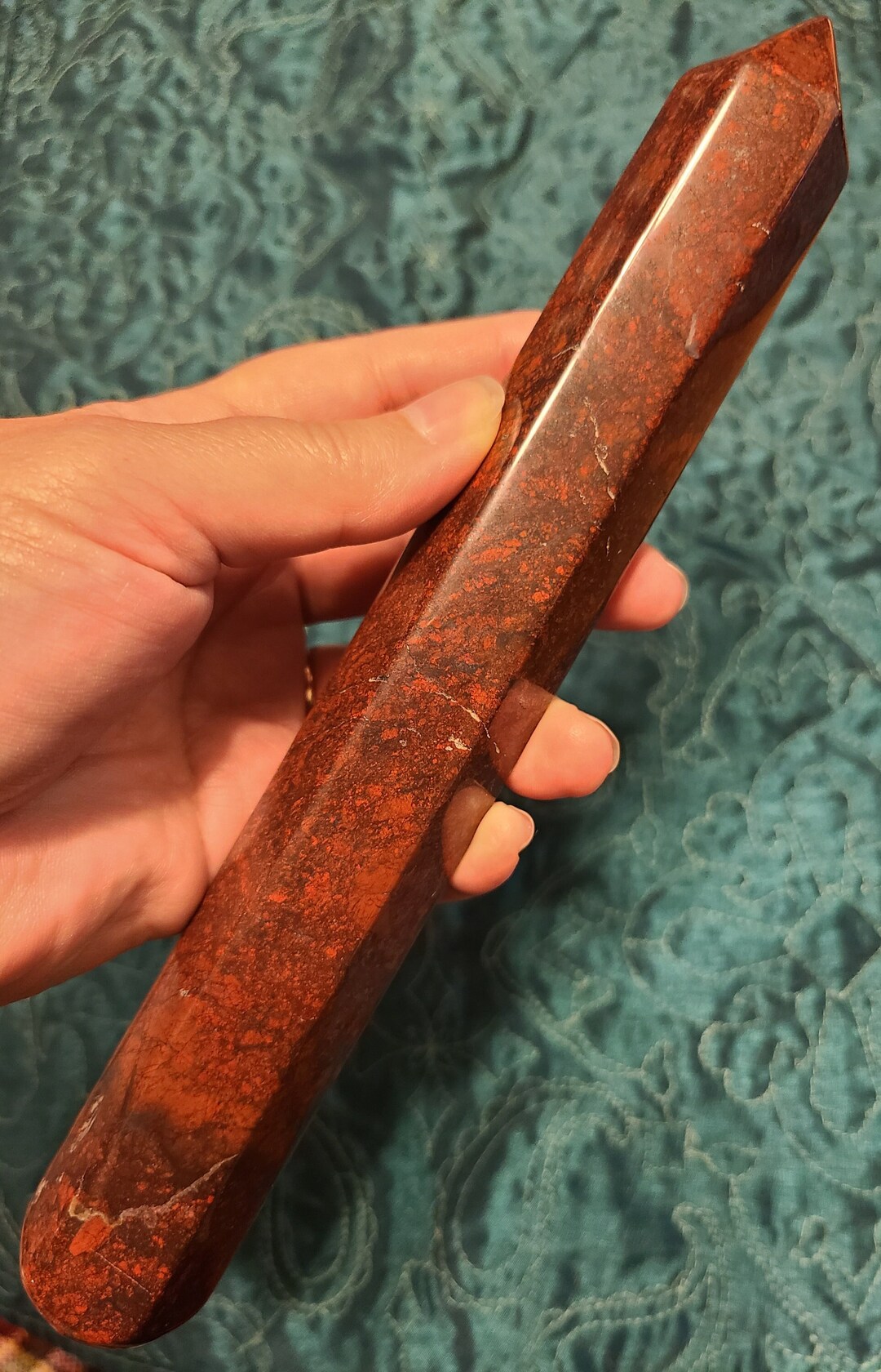 Bracciated Red Jasper Wand - HUGE Rare Size - 9 1/4" × 1 1/4" - Etsy