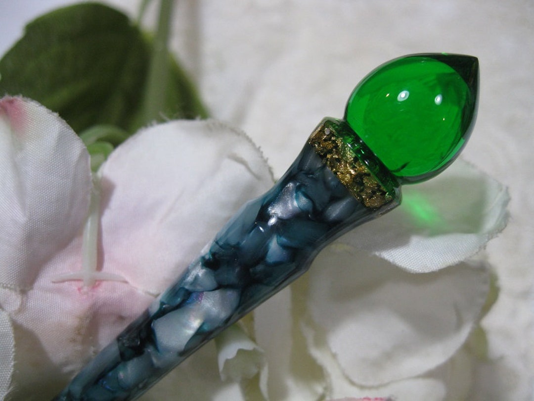 Crystal Clear Green Hair Stick - Etsy