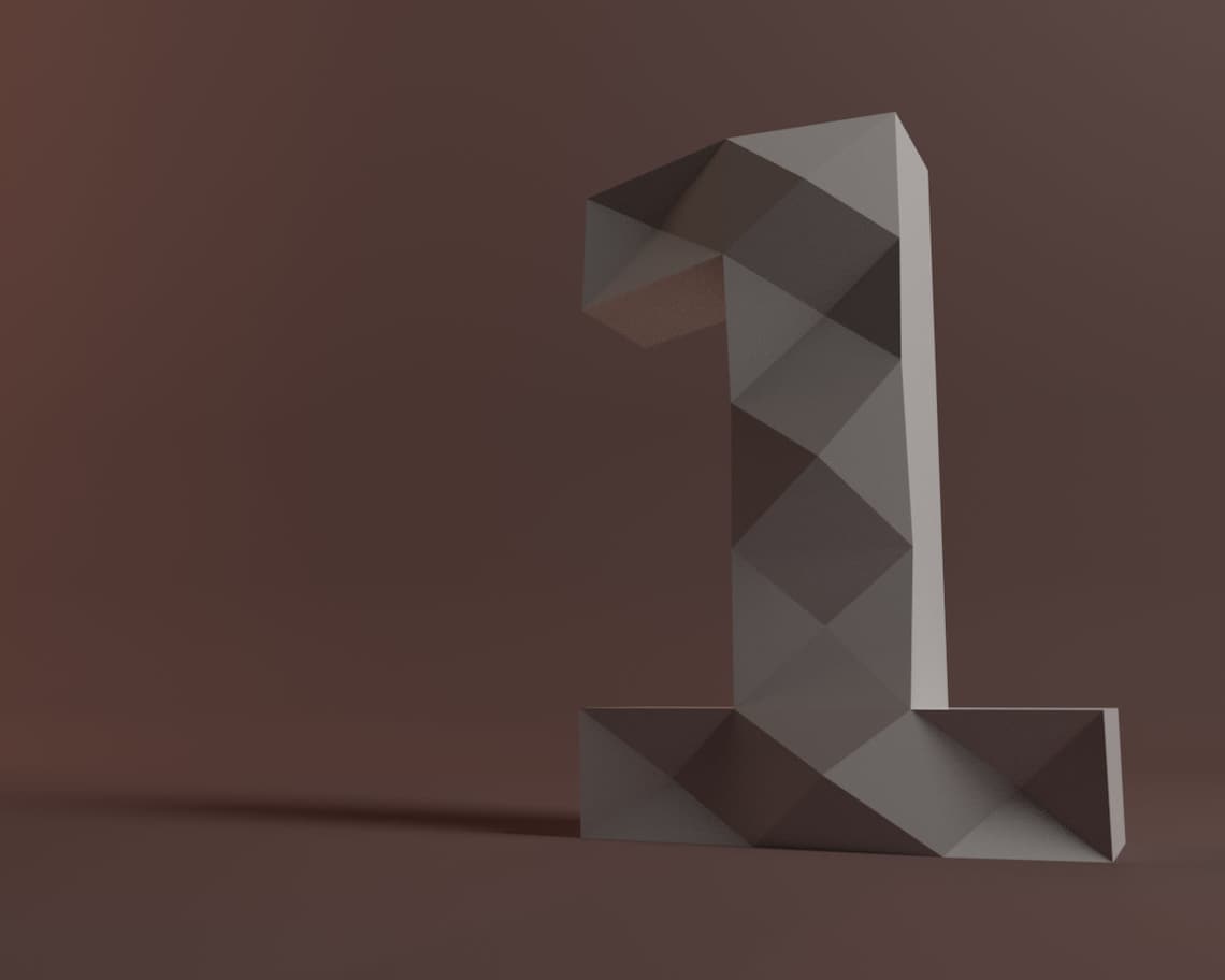 Papercraft Number One Model 1 Digit 3D Origami Download - Etsy