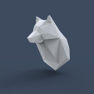 Printable Paper Model of Wolf Trophy - Diy - Pdf Template, Paper Craft ...