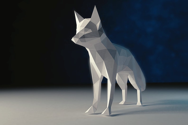 Arctic Fox Papercraft Pattern DIY Origami model | Etsy