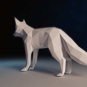 Arctic Fox - Papercraft Pattern - DIY Origami Model - Downloadable PDF ...