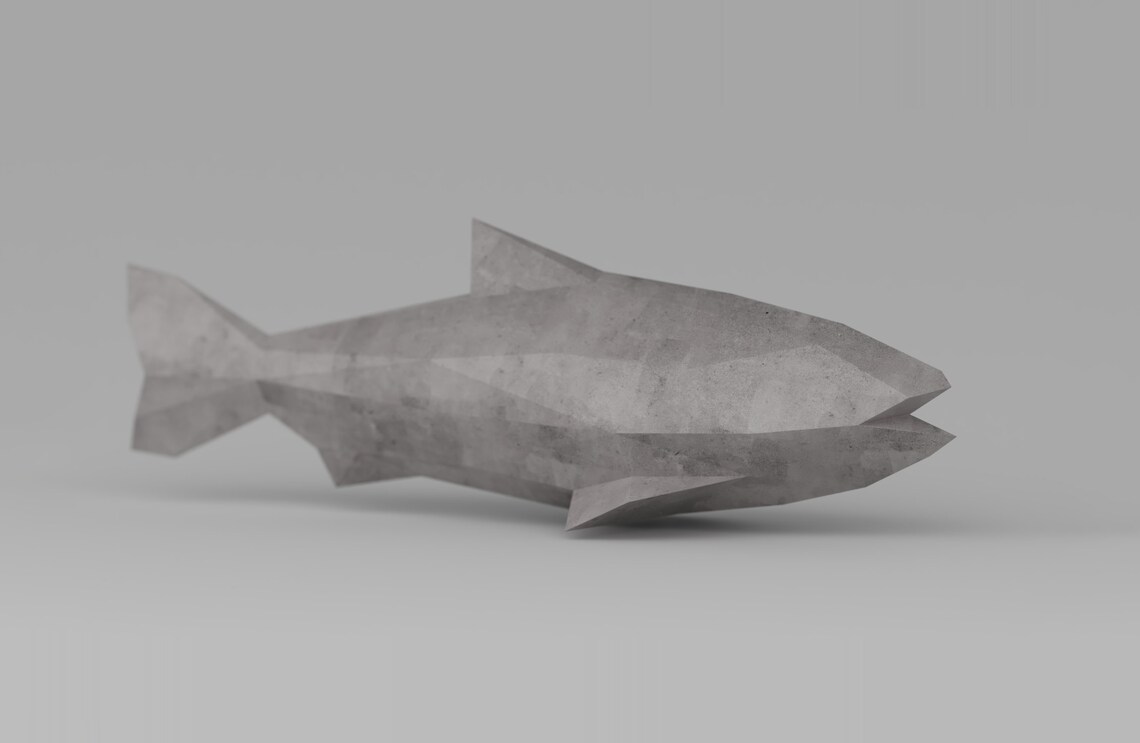 Salmon Fish 3D Papercraft Model Download PDF Template - Etsy Canada