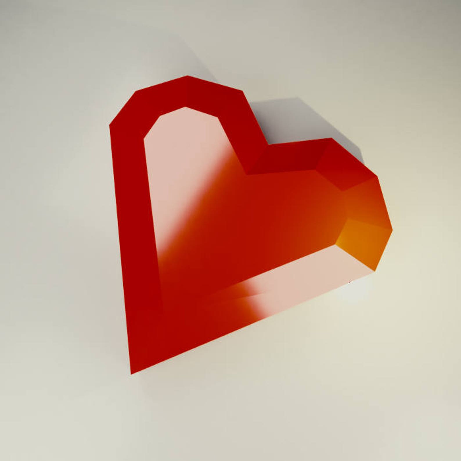 Printable Paper Model of Hearts Folding 3d Diy Template - Etsy