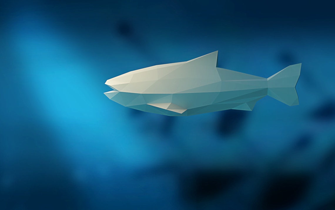 Salmon Fish 3D Papercraft Model Download PDF Template - Etsy Canada