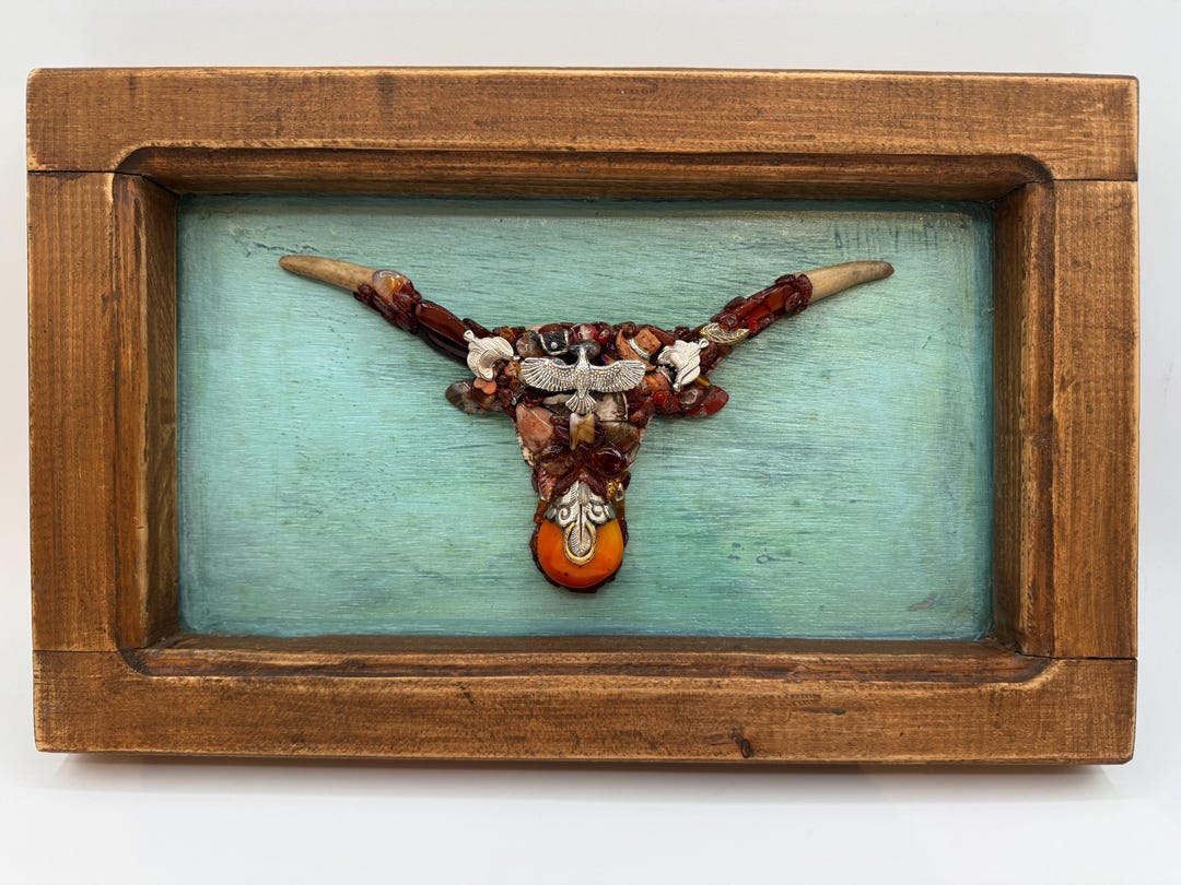 UT Longhorn Assemblage Art in Wood Frame Graduation Gift Mixed Media - Etsy