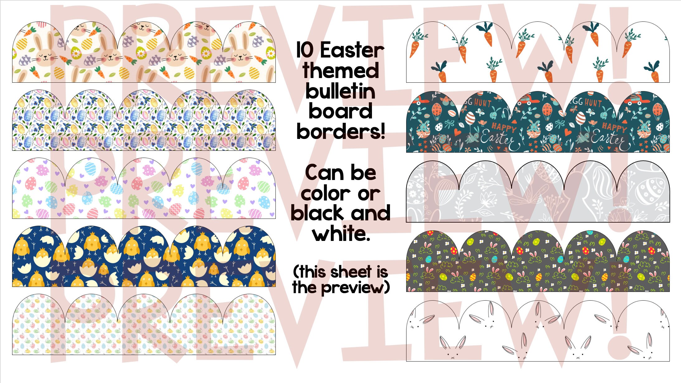 Easter Themed Bulletin Board Border Pack - Etsy
