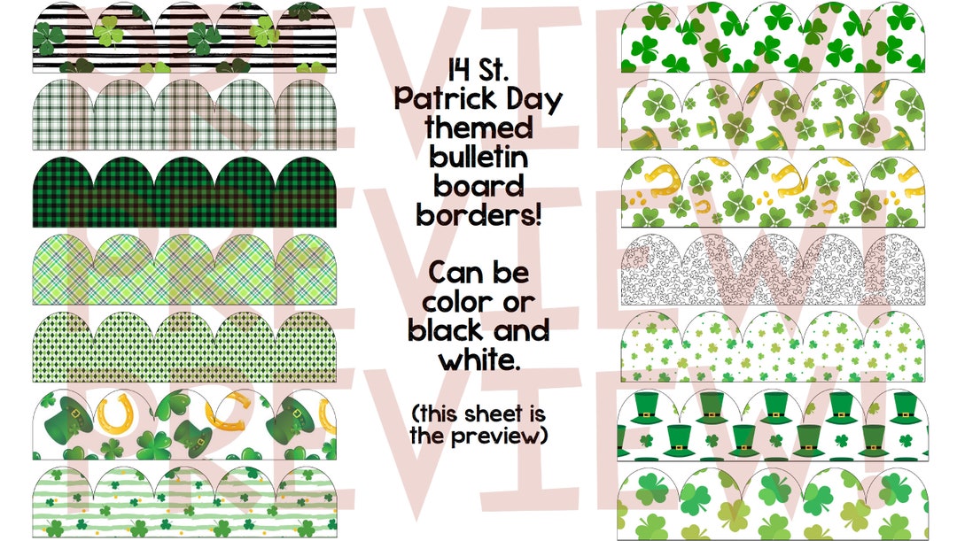 St. Patrick's Day Themed Bulletin Board Border Pack - Etsy