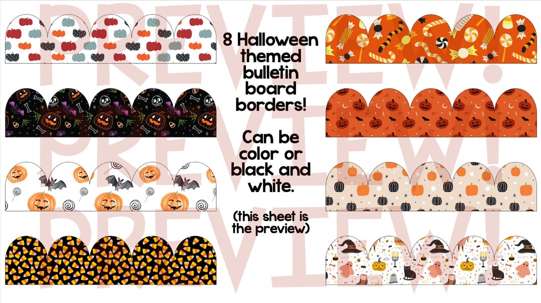 Halloween Themed Bulletin Board Border Pack - Etsy
