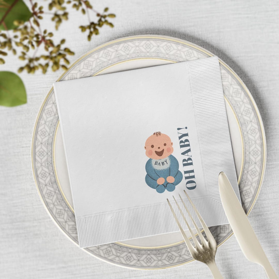 OH BABY Baby Shower Napkins | Whimsical Personalized Event Welcome ...