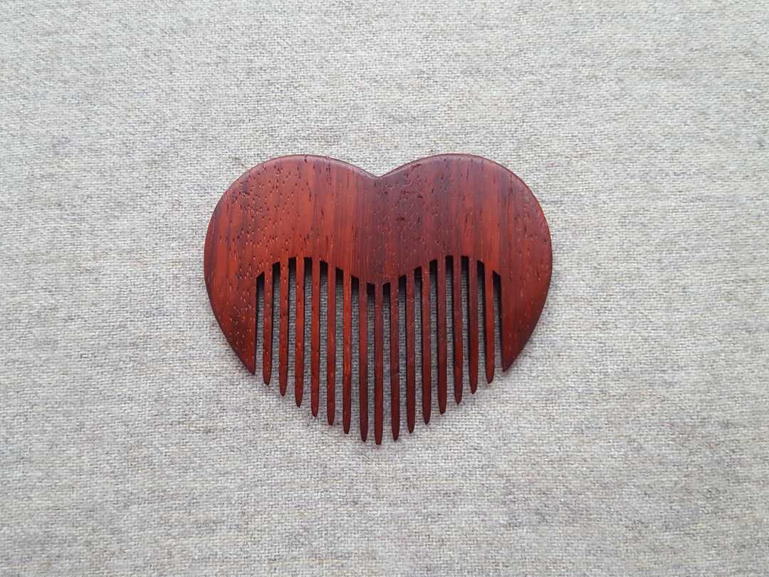 Heart Shaped Comb Natural Wood - Etsy