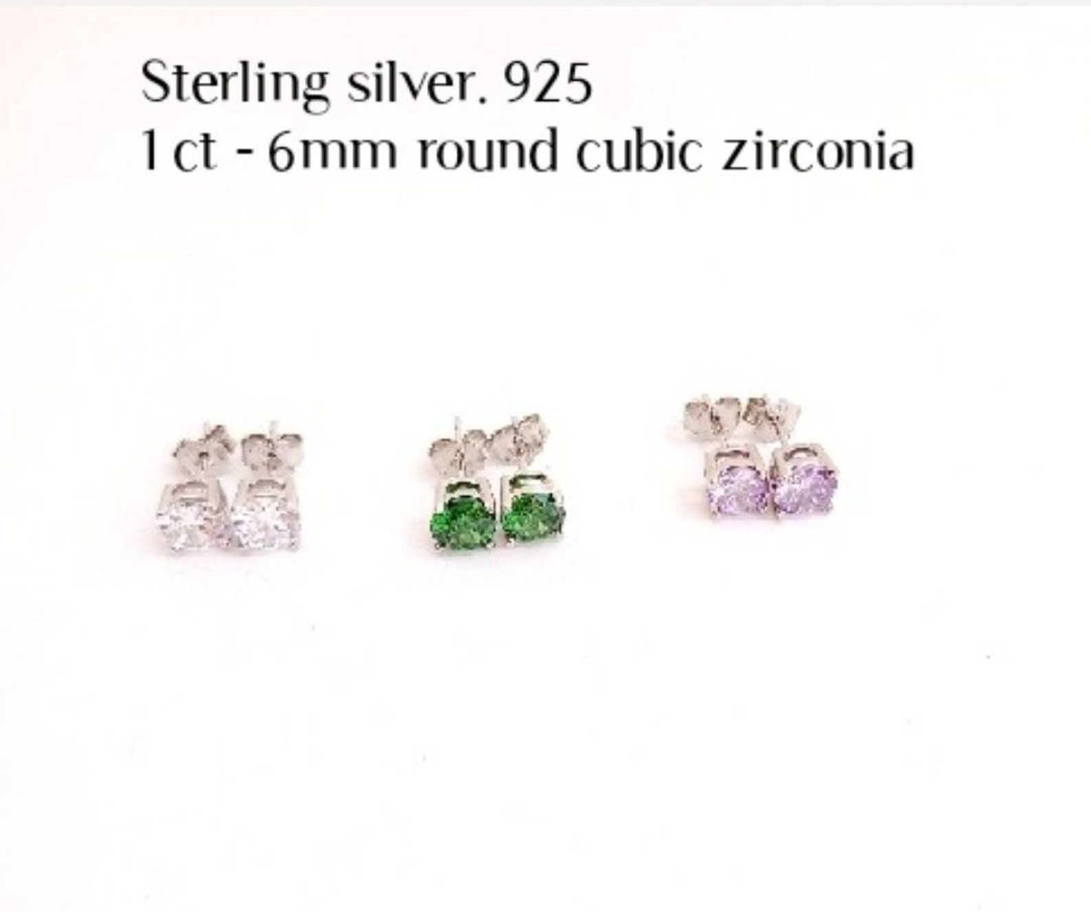 Birthstone Earrings Personalized Birth Month Stud Earrings 1ct - Etsy