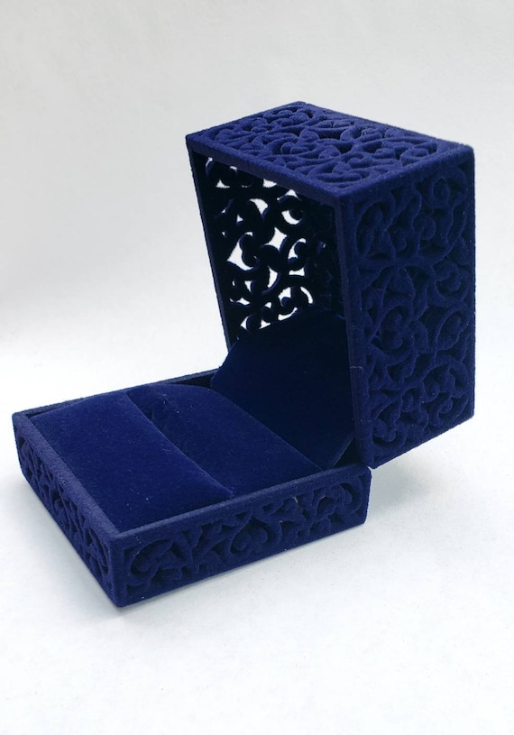Velvet Square Red Ring Box Engagement Ring Box Wedding - Etsy