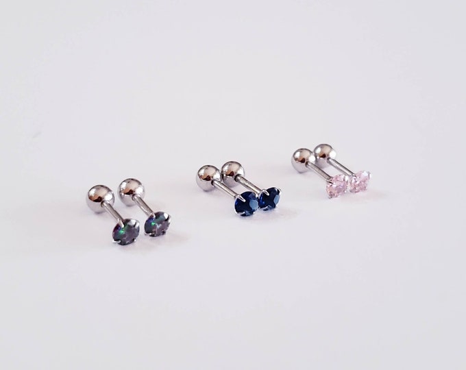 Silver Screw Back Stud Earrings threaded Backs Earrings - Etsy