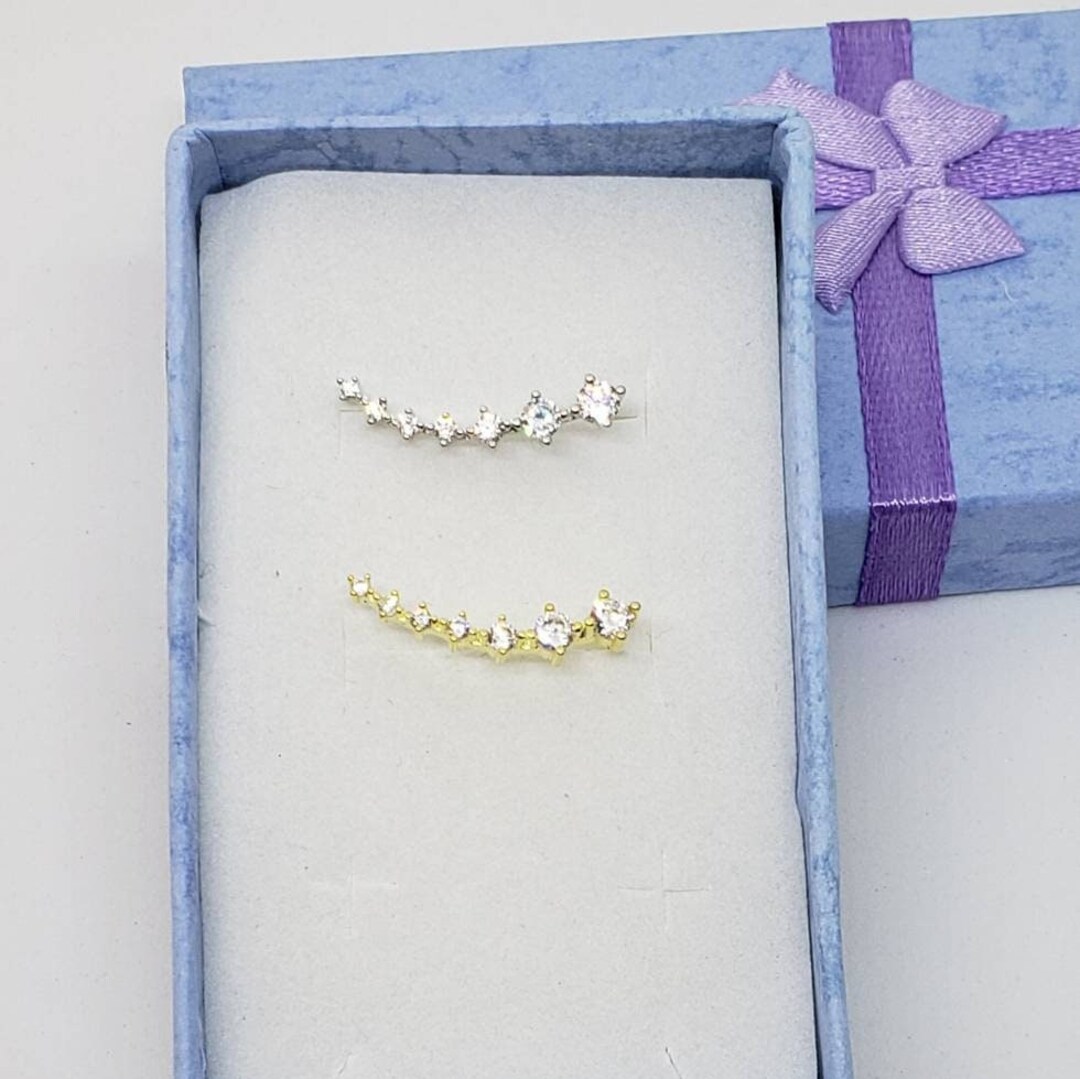 EAR CRAWLERS Silver Ear Climbers Earrings Ear Wrap Gift for Her ...