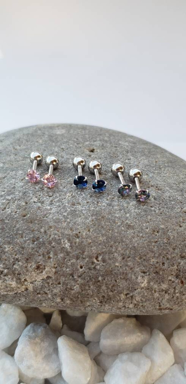 Silver Screw Back Stud Earrings Threaded Backs Earrings | Etsy