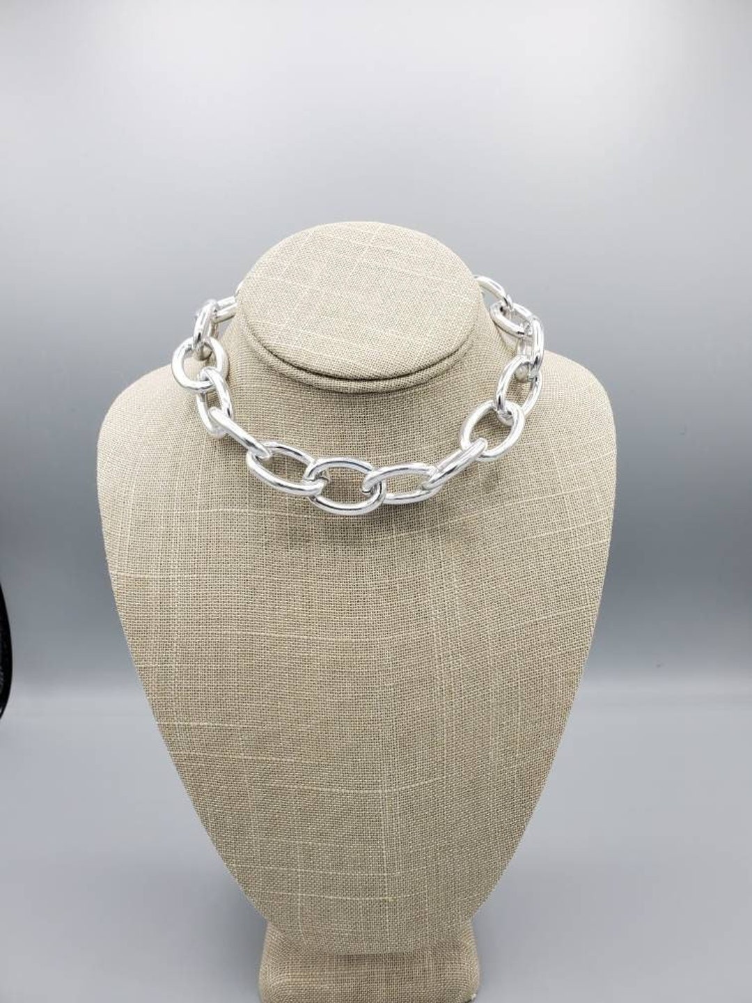 Chunky Chain Large Link Necklace Punk Aluminum Necklace Rock - Etsy