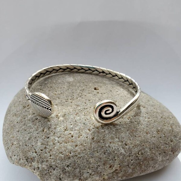 Wide Silver Bangle - Etsy