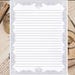 Light Blue Victorian Design Border Fine Lined Stationery 8.5" X 11" 25 ...