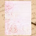 Pink Floral Background Writing Paper 8.5"x11" With 25 Sheets and 10 ...