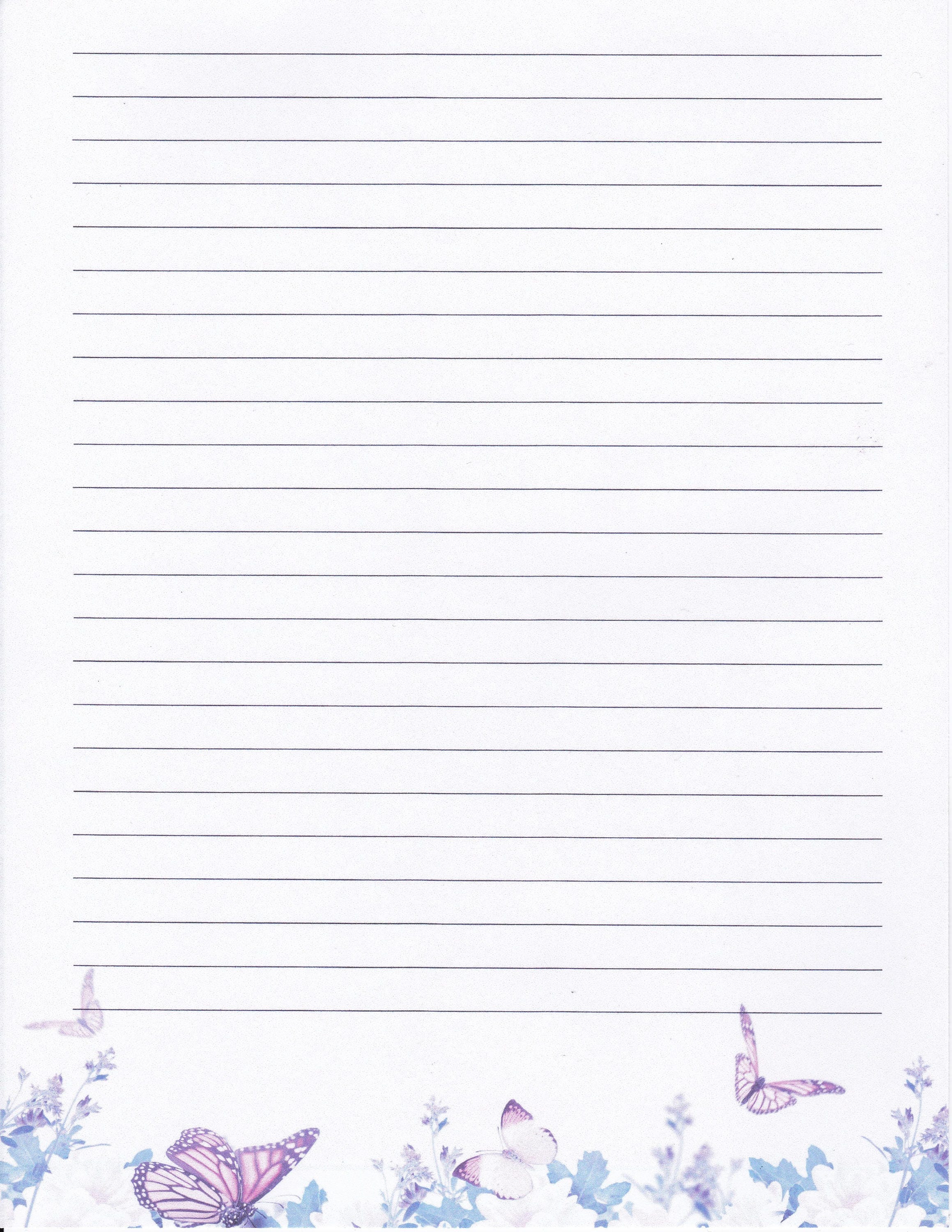 Flowers and Butterflies Fine Lined Stationery 8.5 X - Etsy
