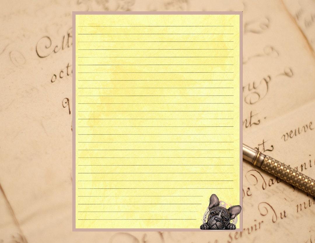 Cute Puppy Fine Lined Stationery 8.5" X 11" 25 Sheets and 10 Color ...