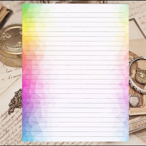 Multi Color Border Lined Stationery 8.5x11 25 - Etsy