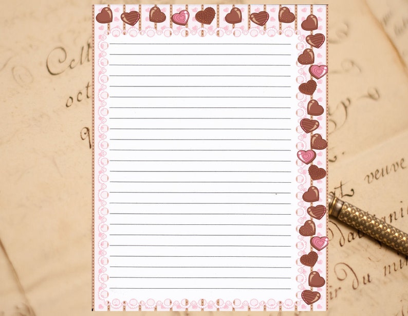 For Chocolate Lovers Fine Lined Stationery 8.5" X 11" 25 Sheets and 10 ...