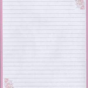 Pink Bordered Lined Floral Stationery 8.5"x11" 25 Sheets and 10 Color ...