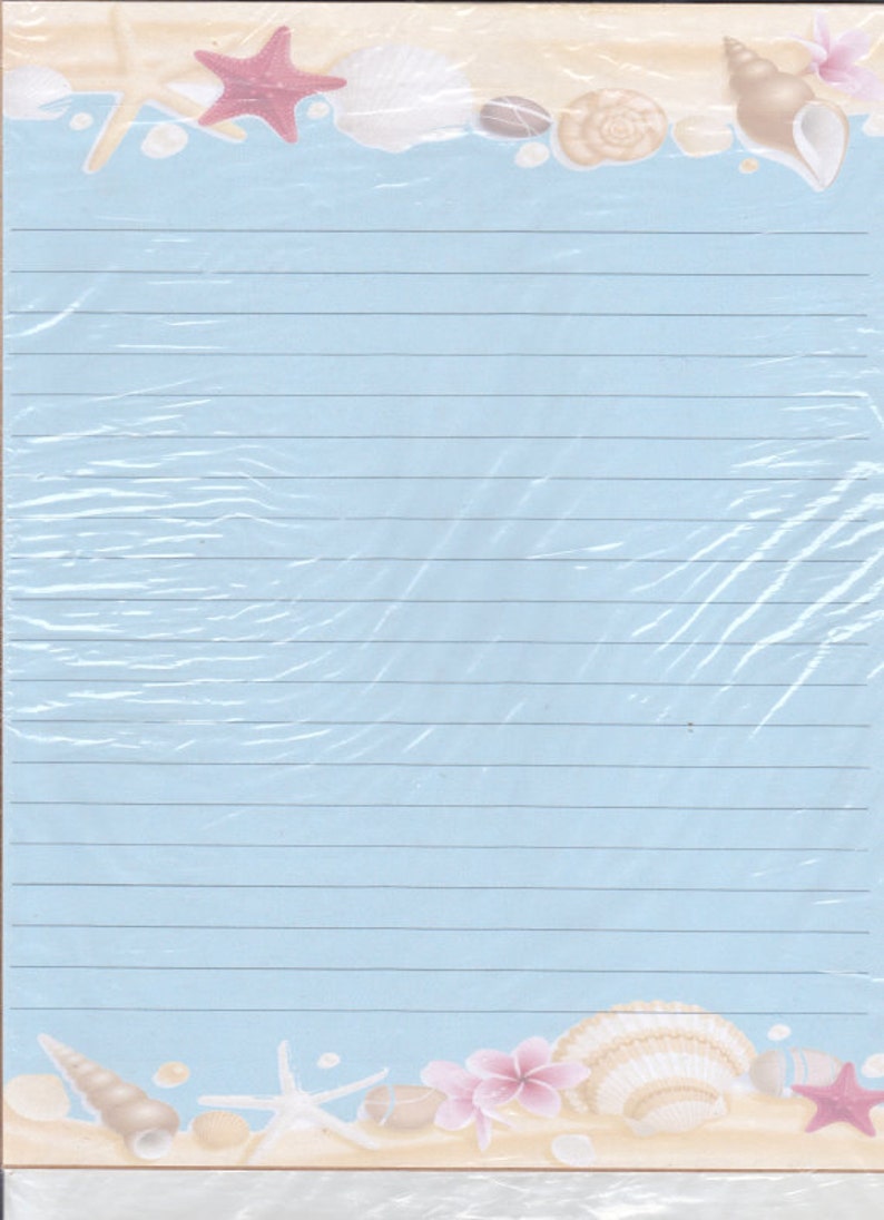 Seashore Inspired Lined Stationery 8 5 X 11 25 Etsy