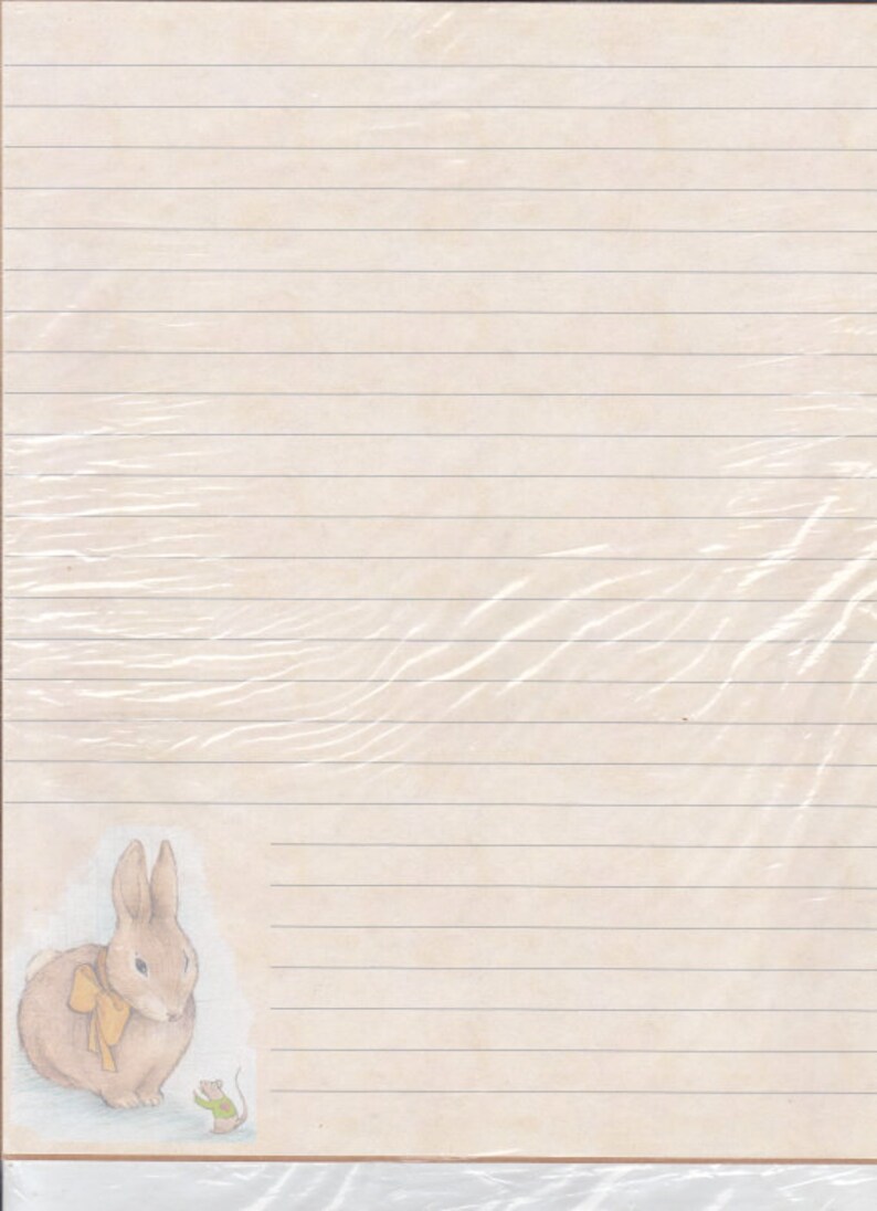 Cute Bunny Rabbit Lined Stationery Writing Paper 8.5 X - Etsy Italia