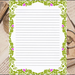 Classic Colonial Design Bordered Fine Lined Stationery 8.5" X 11" 25 ...