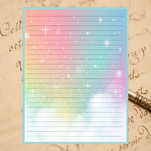 Whimsical Flowered Border Fine Lined Stationery 8.5 X - Etsy