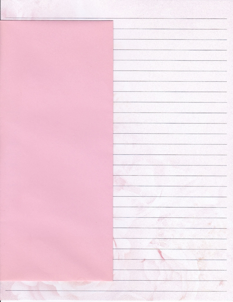 Pink Floral Background Writing Paper 8.5x11 With | Etsy