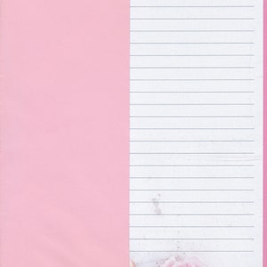 Pink Flowered Fine Lined Stationery 8.5" X 11" 25 Sheets and 10 Color ...