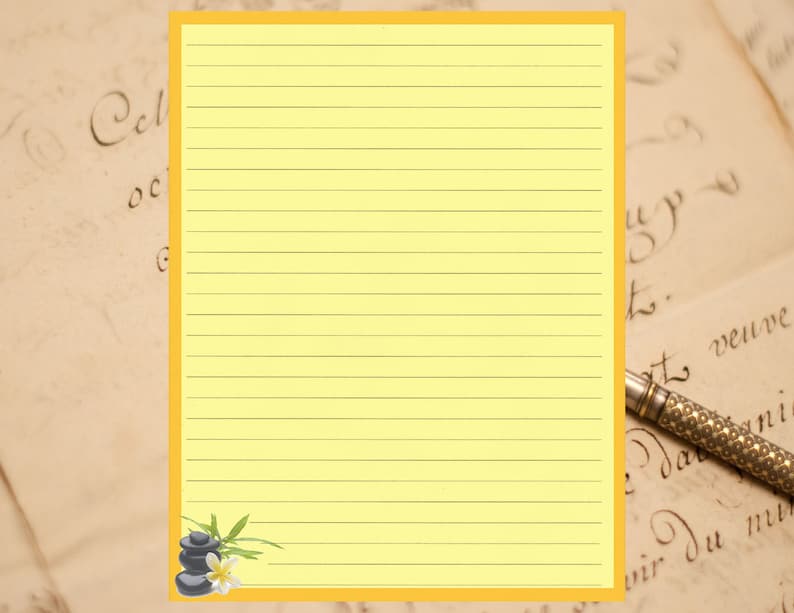 Floral Corner Lined Writing Paper 8.5x11 With 25 - Etsy