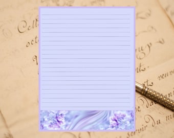 Green Floral Border Fine Lined Stationery 8.5 X 11 25 Sheets and 10 ...