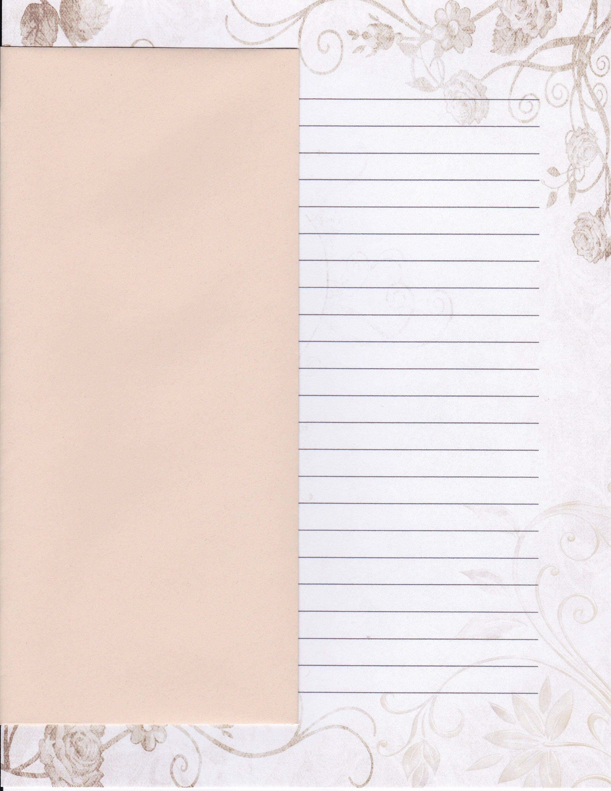 Whimsical Flowered Border Fine Lined Stationery 8.5" X 11" 25 Sheets ...