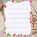 Nice Floral Edged Lined Writing Paper 8.5x11 25 Sheets and Color ...