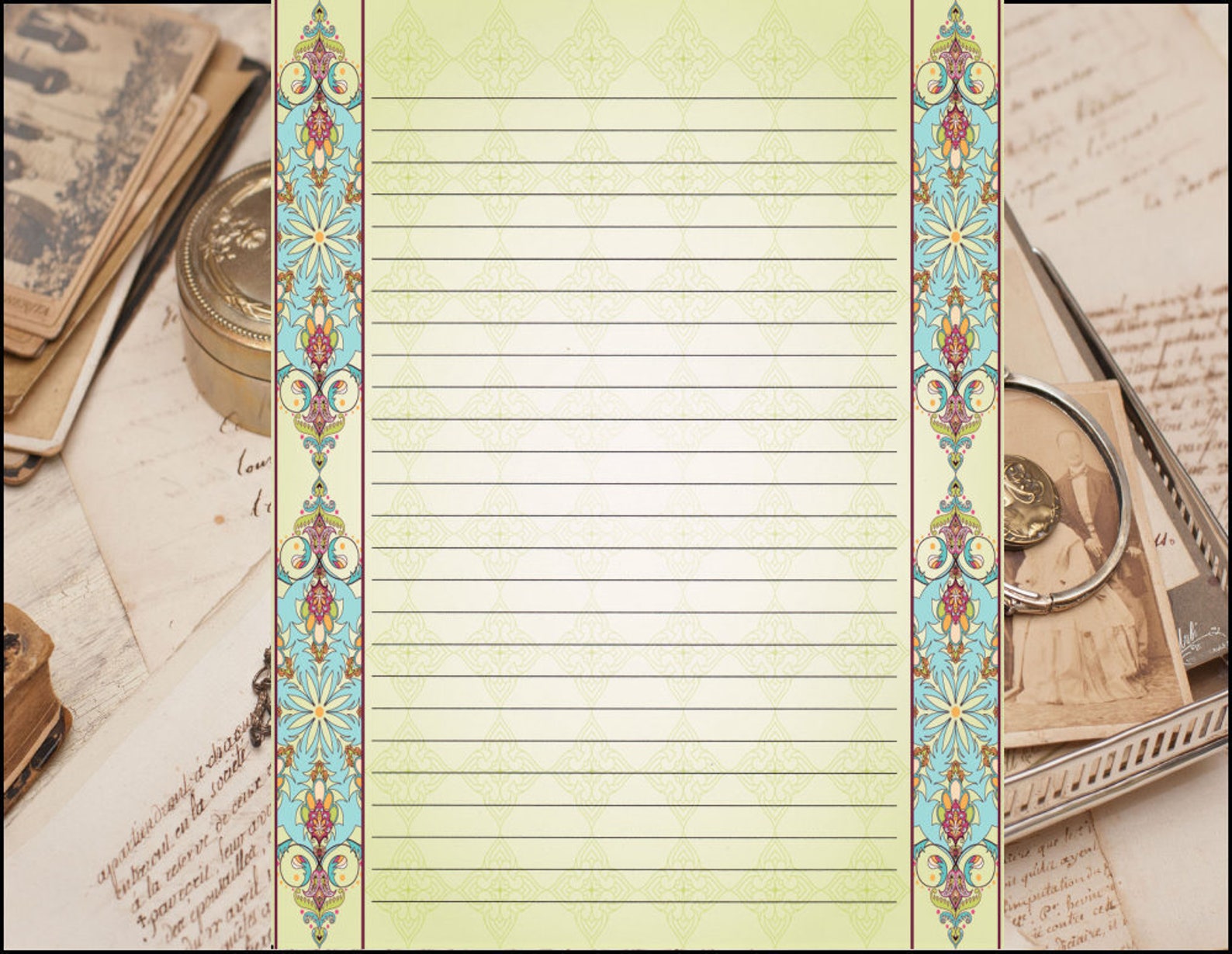 Victorian Inspired Design Fine Lined Stationery 8.5 X - Etsy
