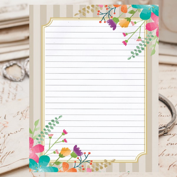 2 Printable Lined Handwriting Paper Red Bottom, Blue Top, Writing ...