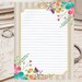 Framed Floral Bordered Lined Stationery 8.5x11 25 Sheets and 10 Color ...