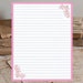 Pink Bordered Lined Floral Stationery 8.5"x11" 25 Sheets and 10 Color ...